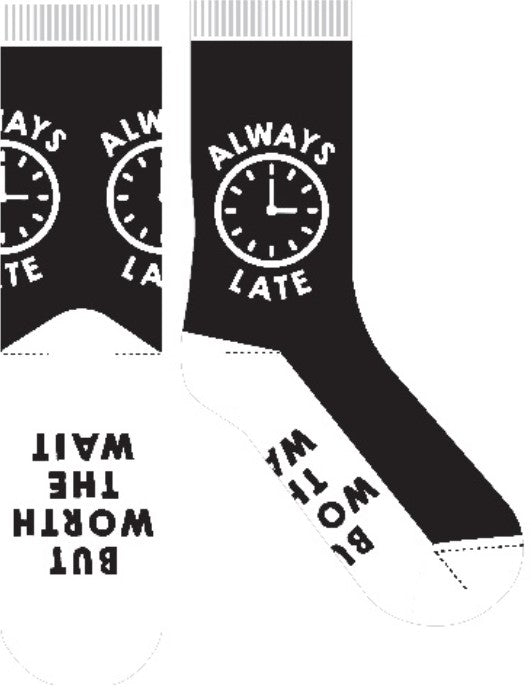 Novelty Fun Socks - Latest Craze in Socks! Always Late – HOME & TRAVEL ...