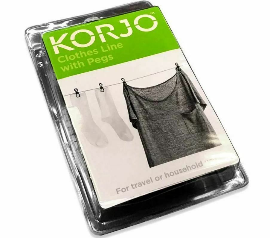 Korjo Clothes Line with Pegs - For Travel or Household Use - CLP27 ...