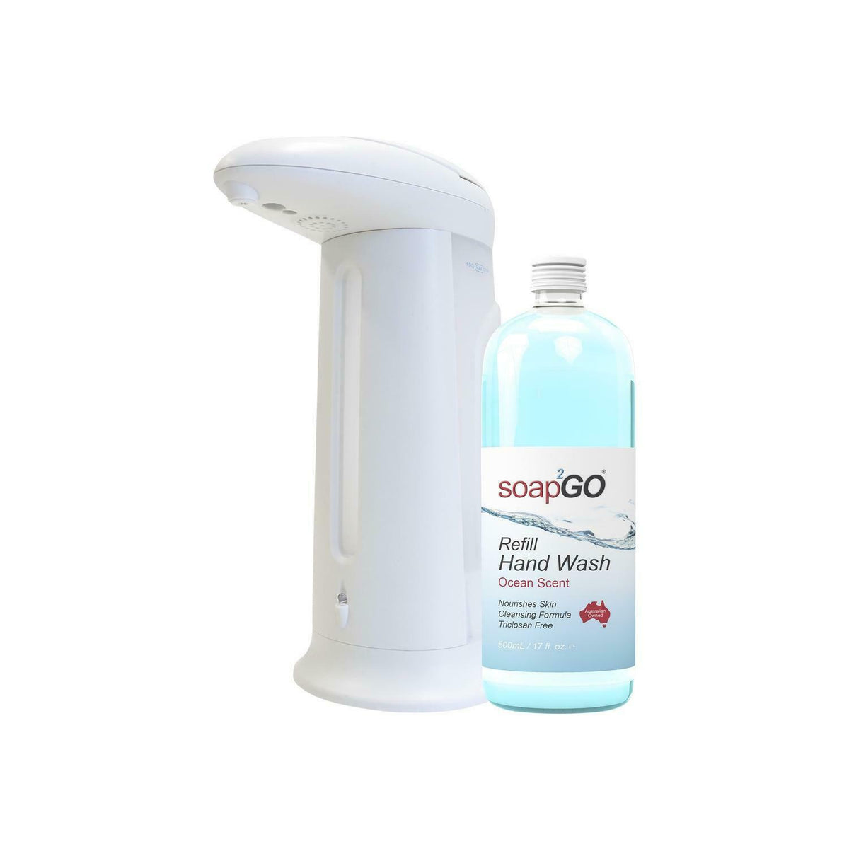 Soap2Go Contactless Dispenser with 500ml Refill Ocean Scent Hand Wash ...